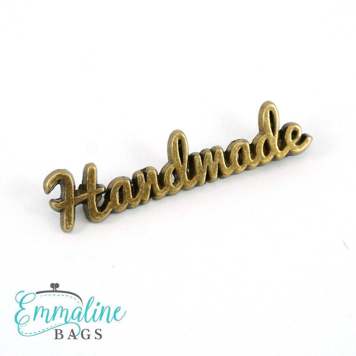Label Métallique "Handmade" écriture - Antique Brass | Licence To Quilt